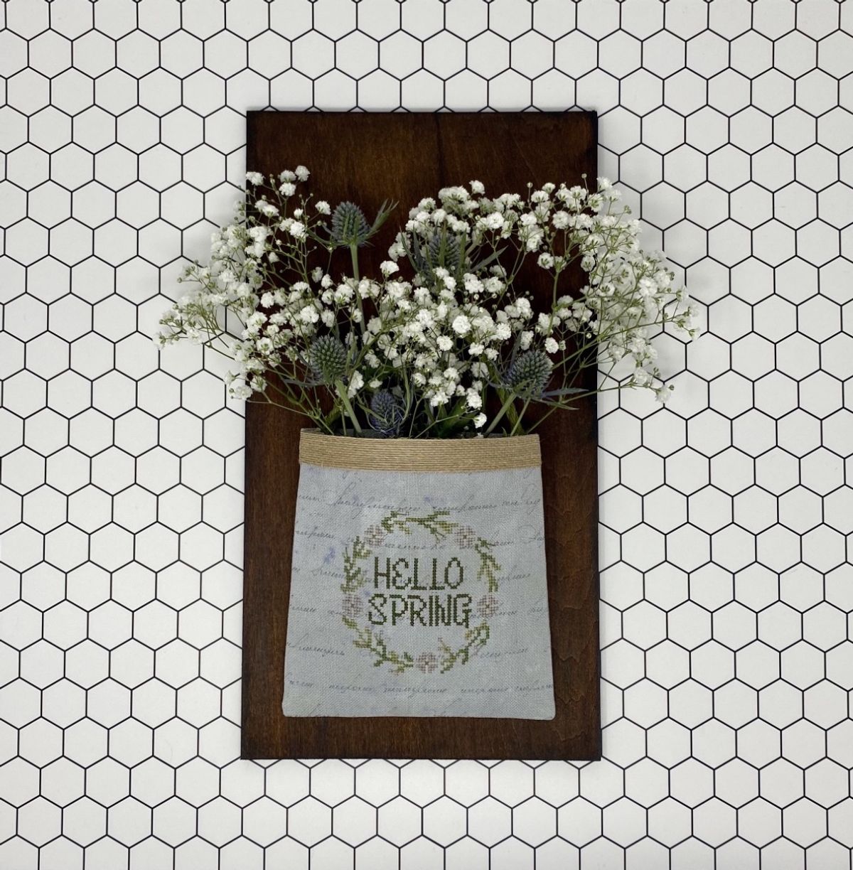 Hello Spring Flower Sack Cross Stitch Pattern · Wild Violet Cross Stitch
