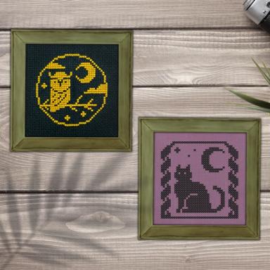 Moonlit Owl Cross Stitch Pattern · Wild Violet Cross Stitch