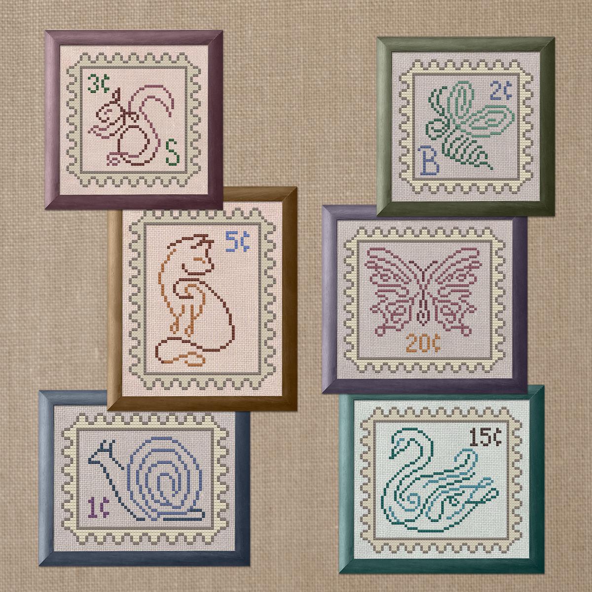 Squirrel Postage Stamp Cross Stitch Pattern · Wild Violet Cross Stitch