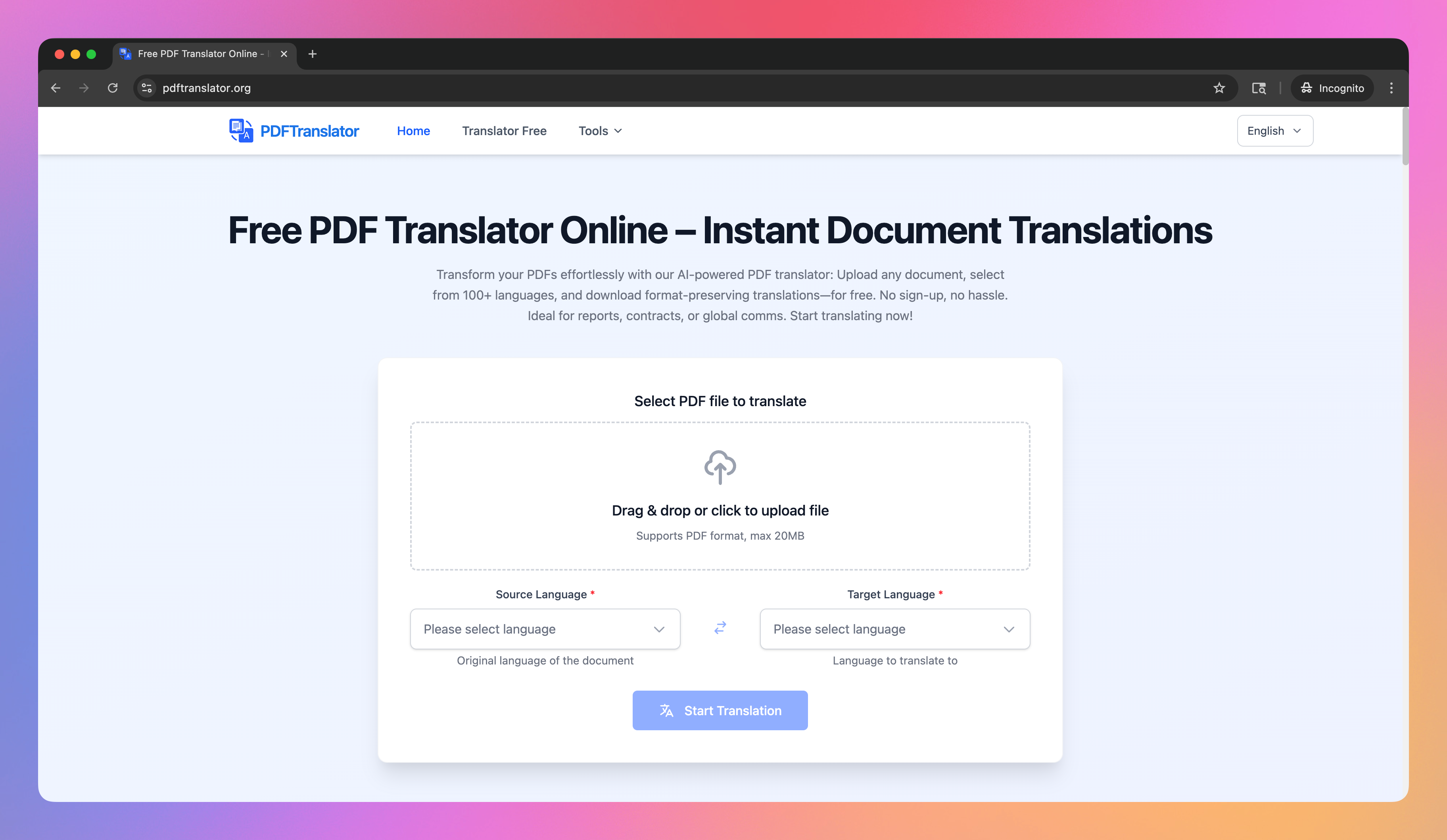 PDF Translator Free Features, Pricing, and Alternatives | AI Tools