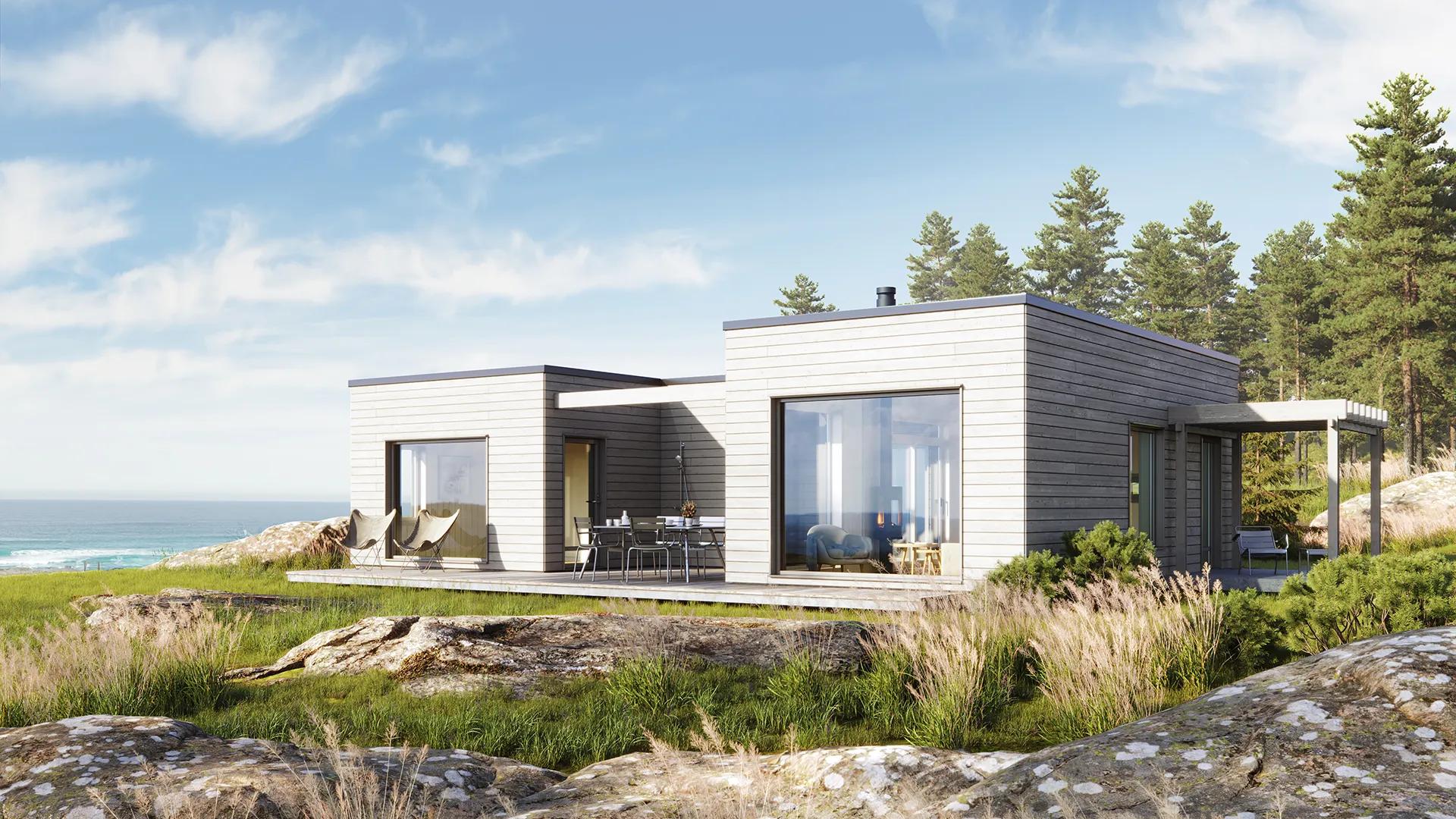 Hytte Risør - moderne funkishytte med atrium | Mesterhus
