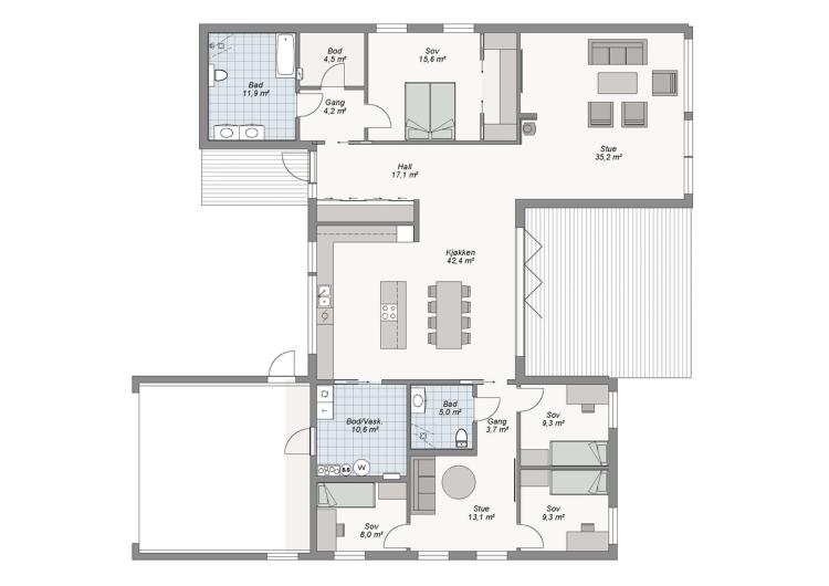 Samspill - moderne atriumshus | Nordbohus