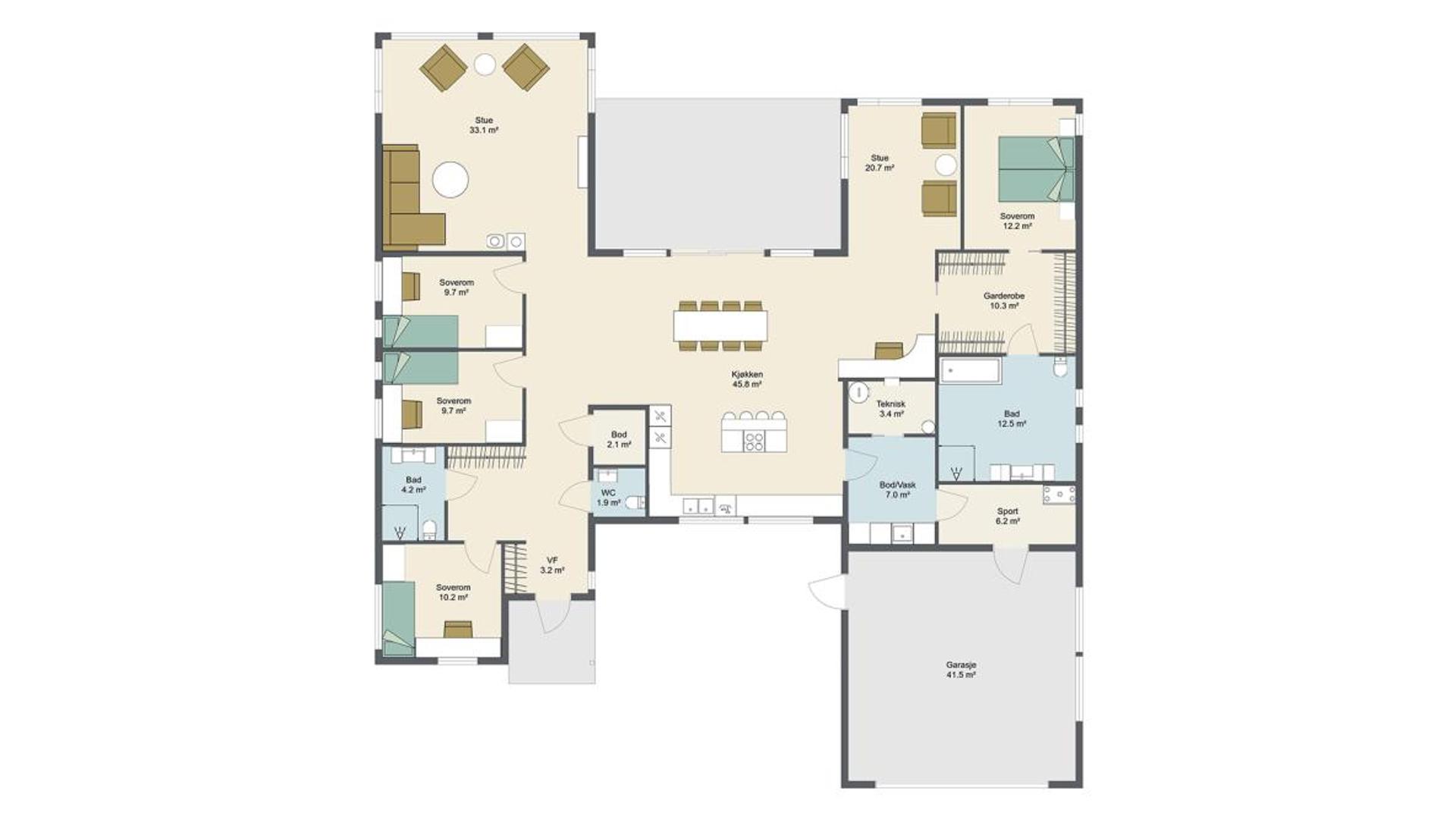 Lystig - stilrent atriumhus | Nordbohus