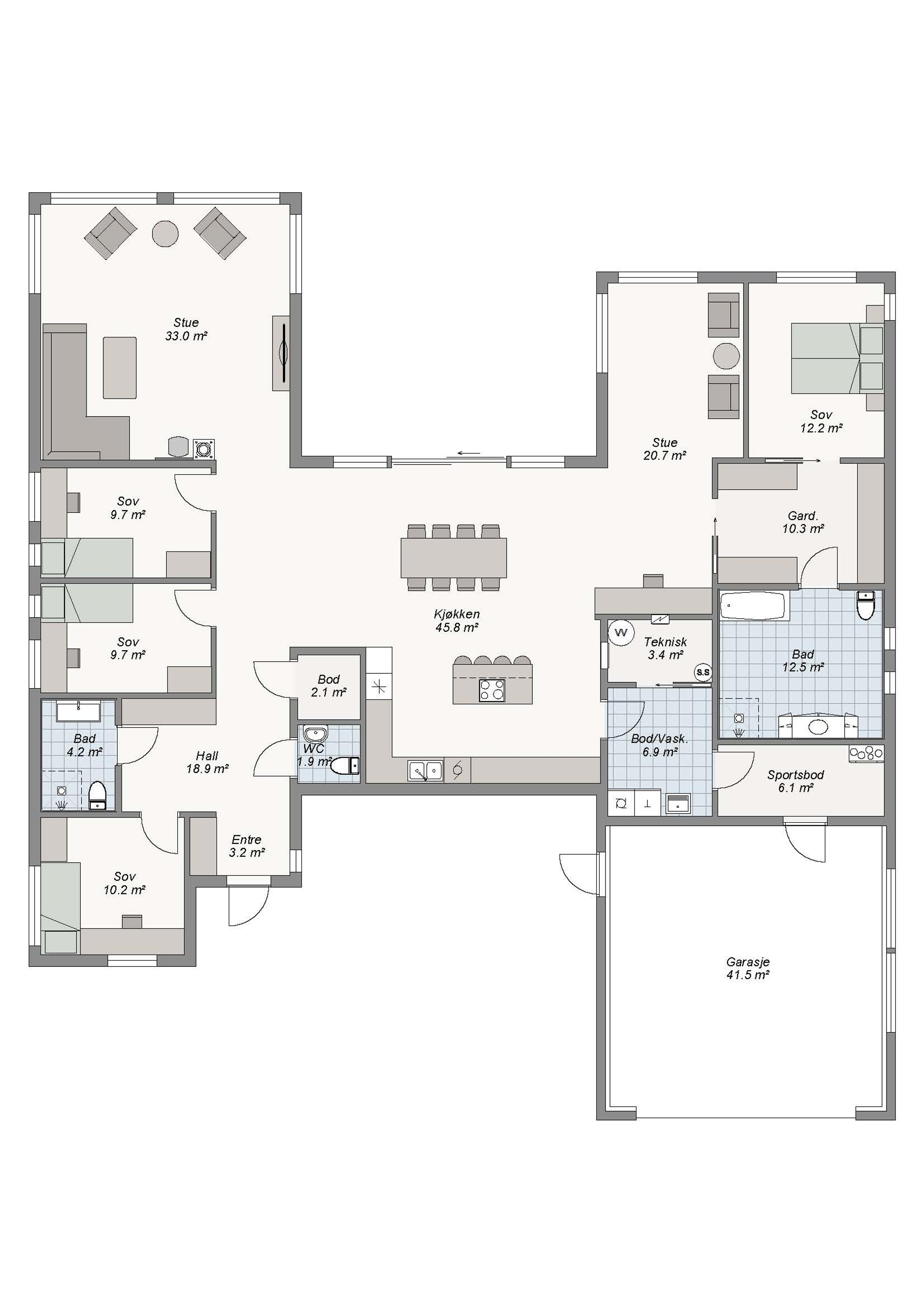 Lystig - stilrent atriumhus | Nordbohus