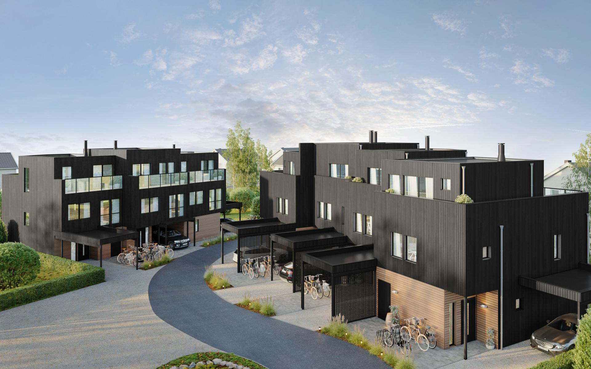 Grannes - 7 romslige rekkehus med attraktiv beliggenhet. Solrike ...