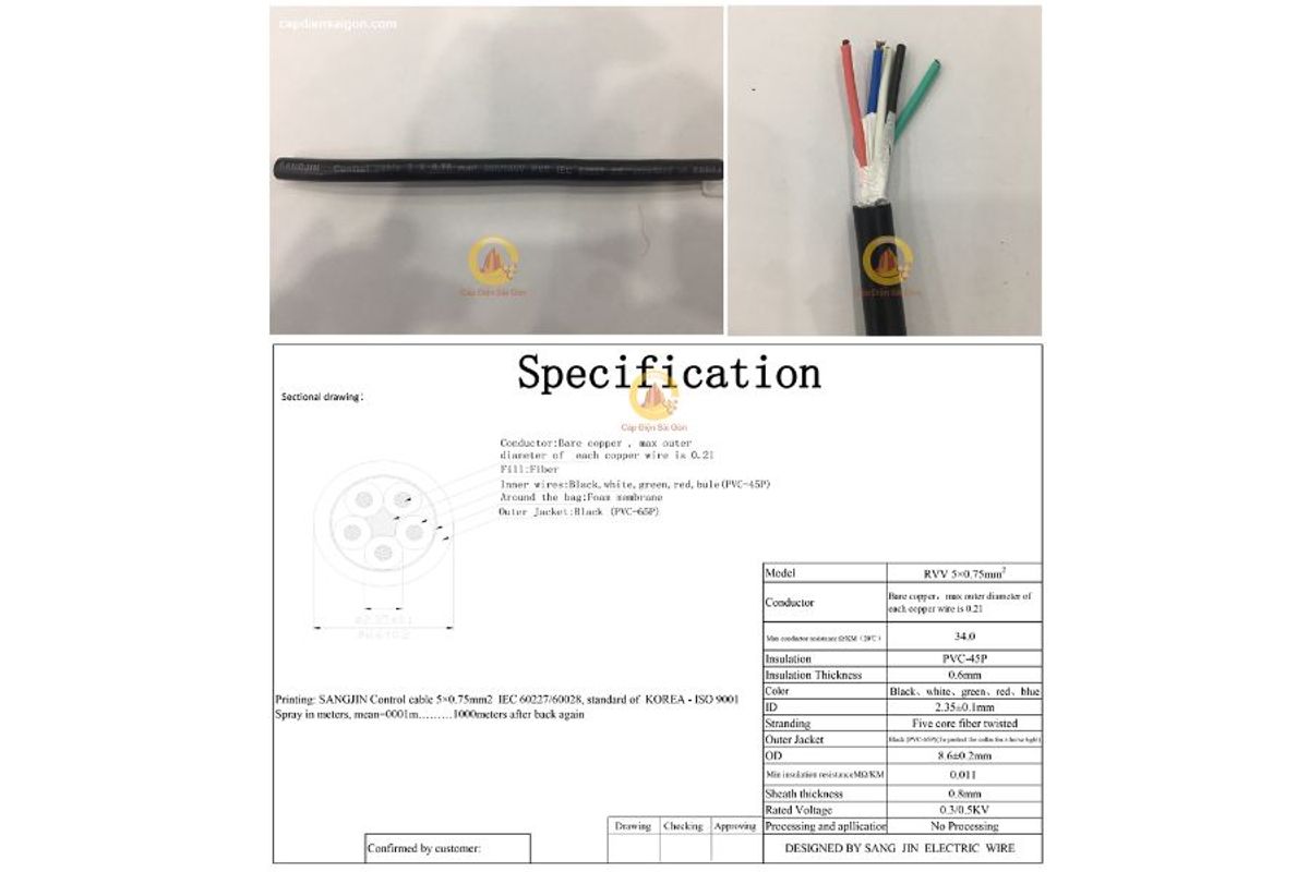 Cáp Điều Khiển Sangjin 5 Core x 2,5 mm² (Sangjin RVV 5x2,5mm²): Giải Pháp Hoàn Hảo Cho Hệ Thống ...