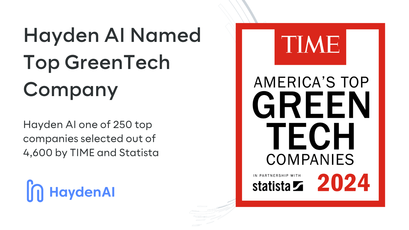 Hayden AI Recognized by TIME Magazine for Green Technology Hayden AI