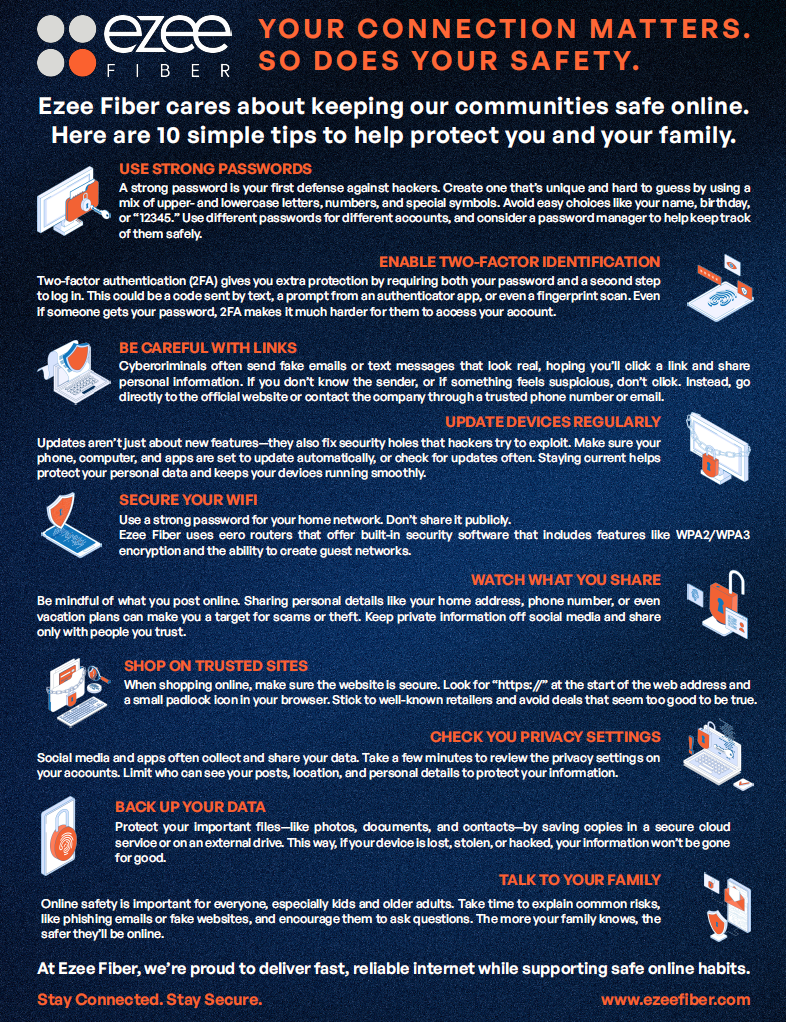 Your Online Safety Matters – 10 Simple Tips | Ezee Fiber