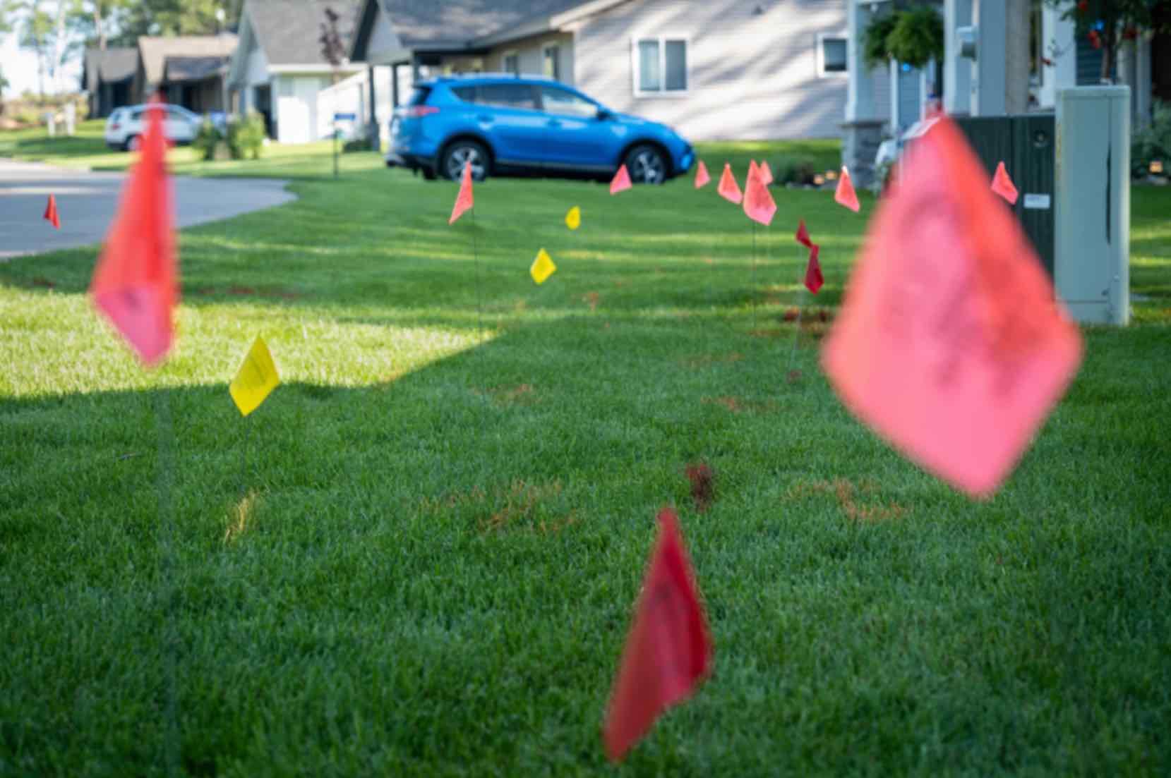 Why Are There Flags and Markings on My Property? | Ezee Fiber