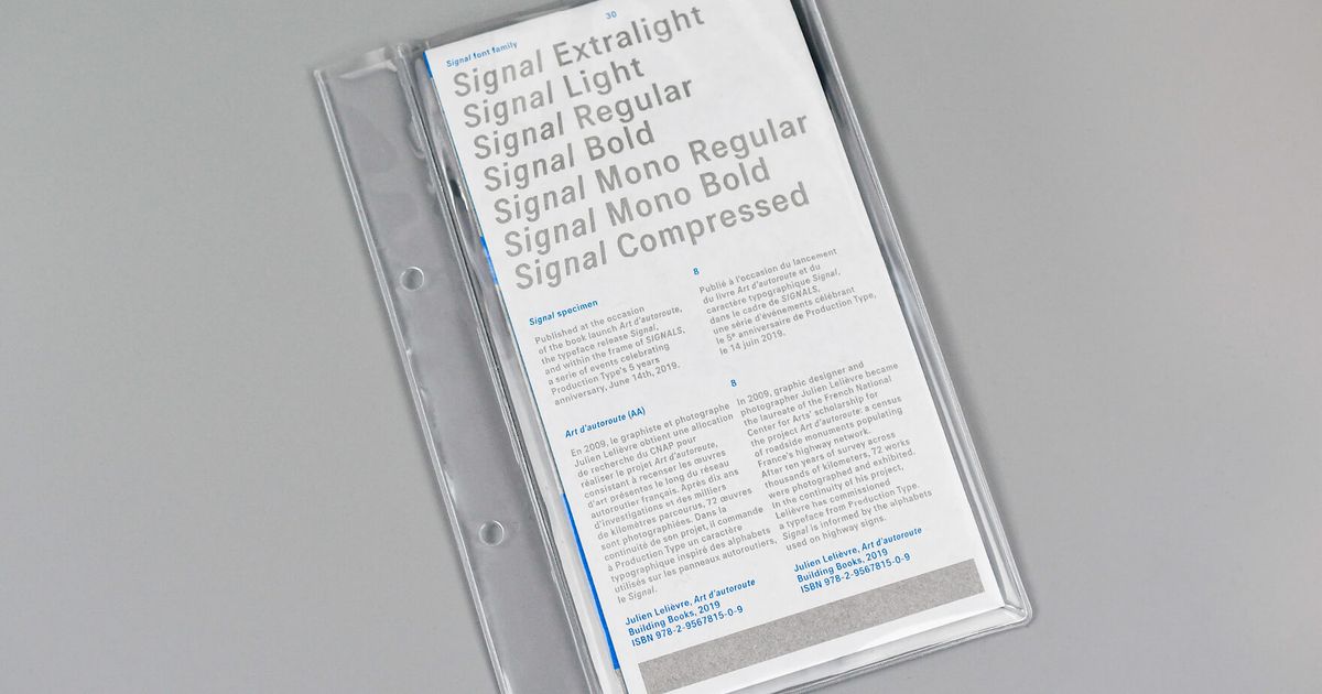 Signal type specimen | Production Type
