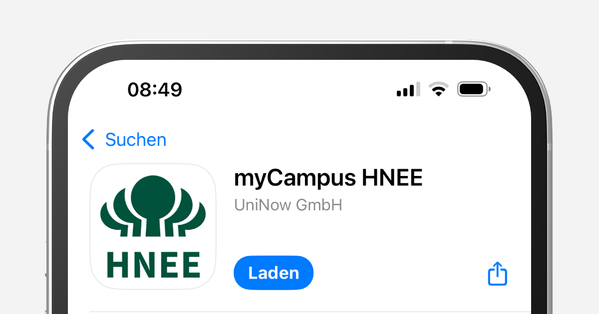 myCampus HNEE App der Hochschule für nachhaltige Entwicklung Eberswalde