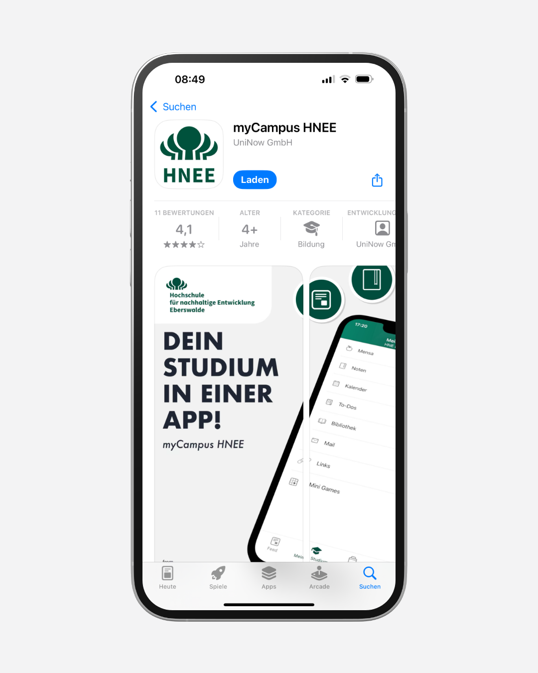 myCampus HNEE App der Hochschule für nachhaltige Entwicklung Eberswalde