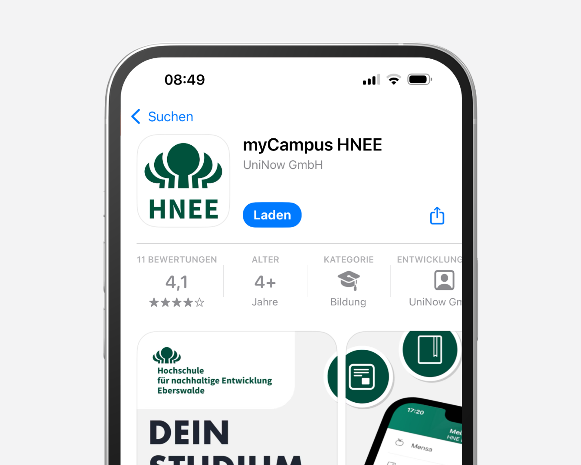 myCampus HNEE App der Hochschule für nachhaltige Entwicklung Eberswalde