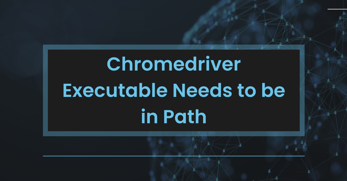 Chromedriver Executable Needs to be in Path