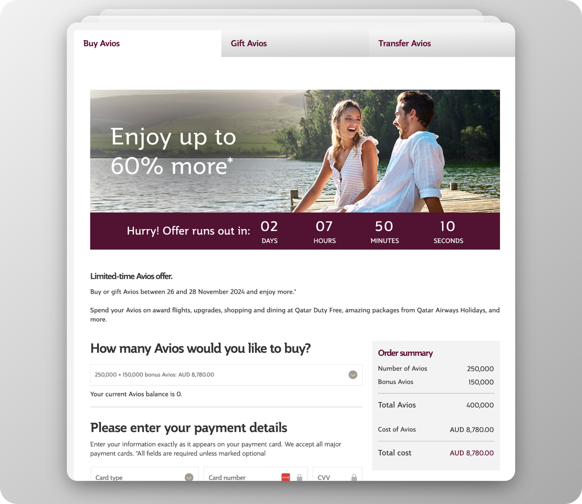 Buy Qatar Airways Avios With 60% Bonus