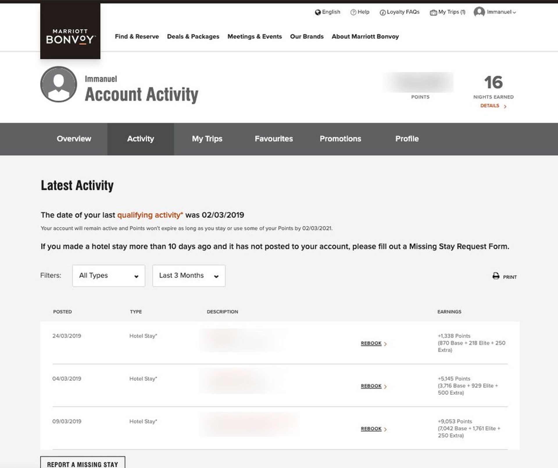 Marriott Bonvoy Status Challenge