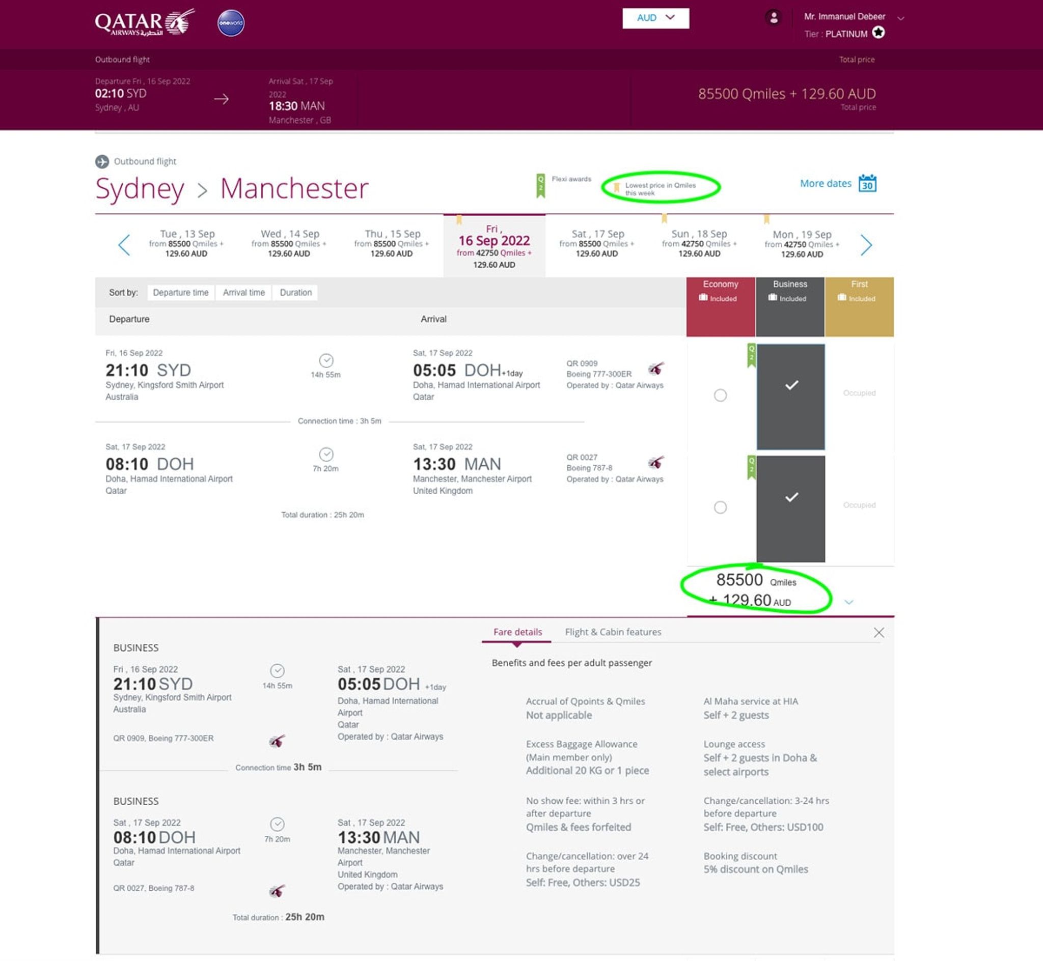 How Use QCredits To Upgrade A Qatar Airways Flight
