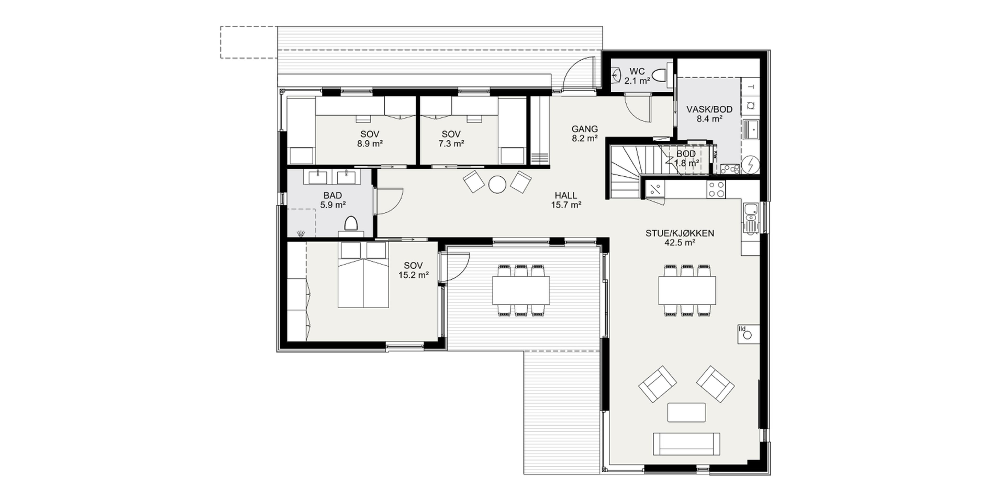 Lyngen moderne funkis atriumhus | Mesterhus