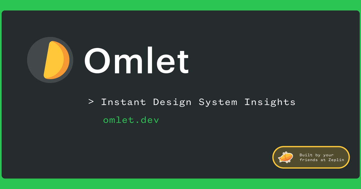 Announcing Omlet — component analytics for developers and design system teams · Omlet