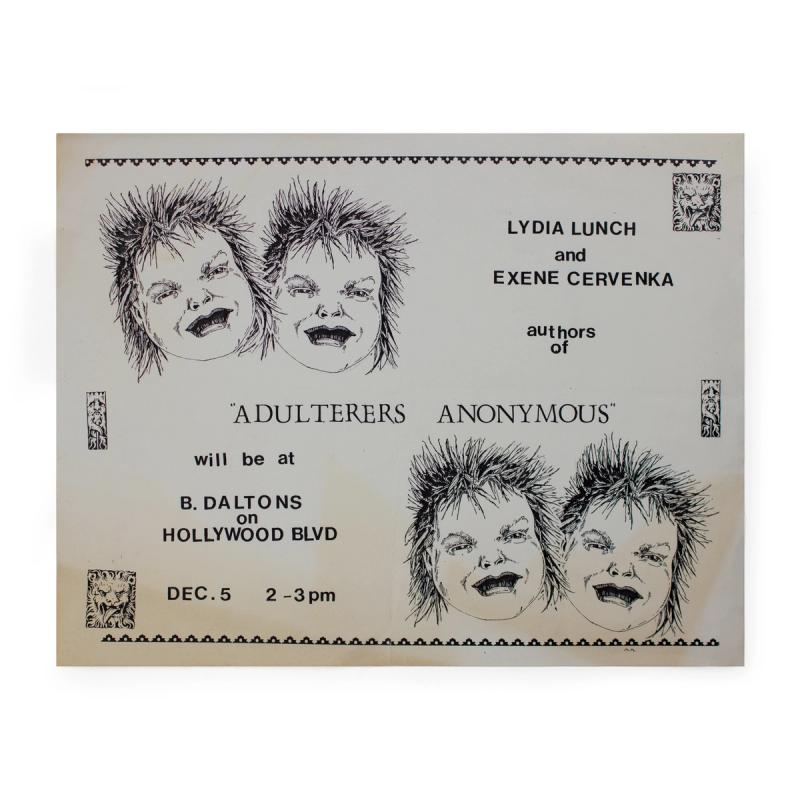 Lydia Lunch and Exene Cervenka: Adulterers Anonymous Flyer