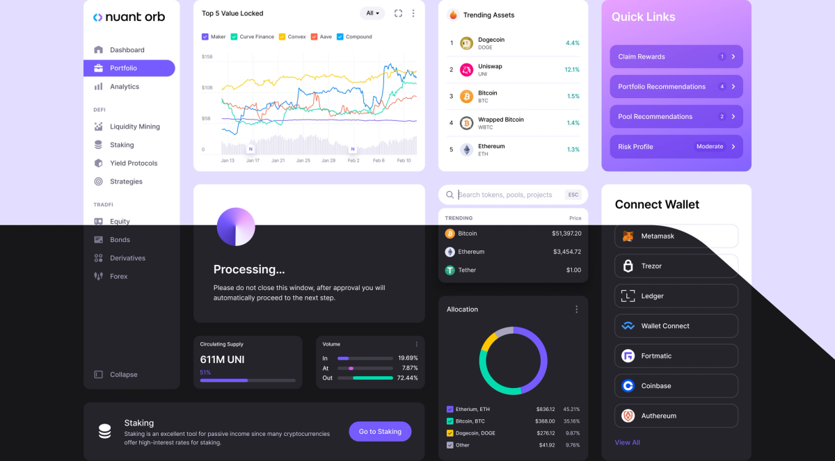 Nuant web app and design system | Clay
