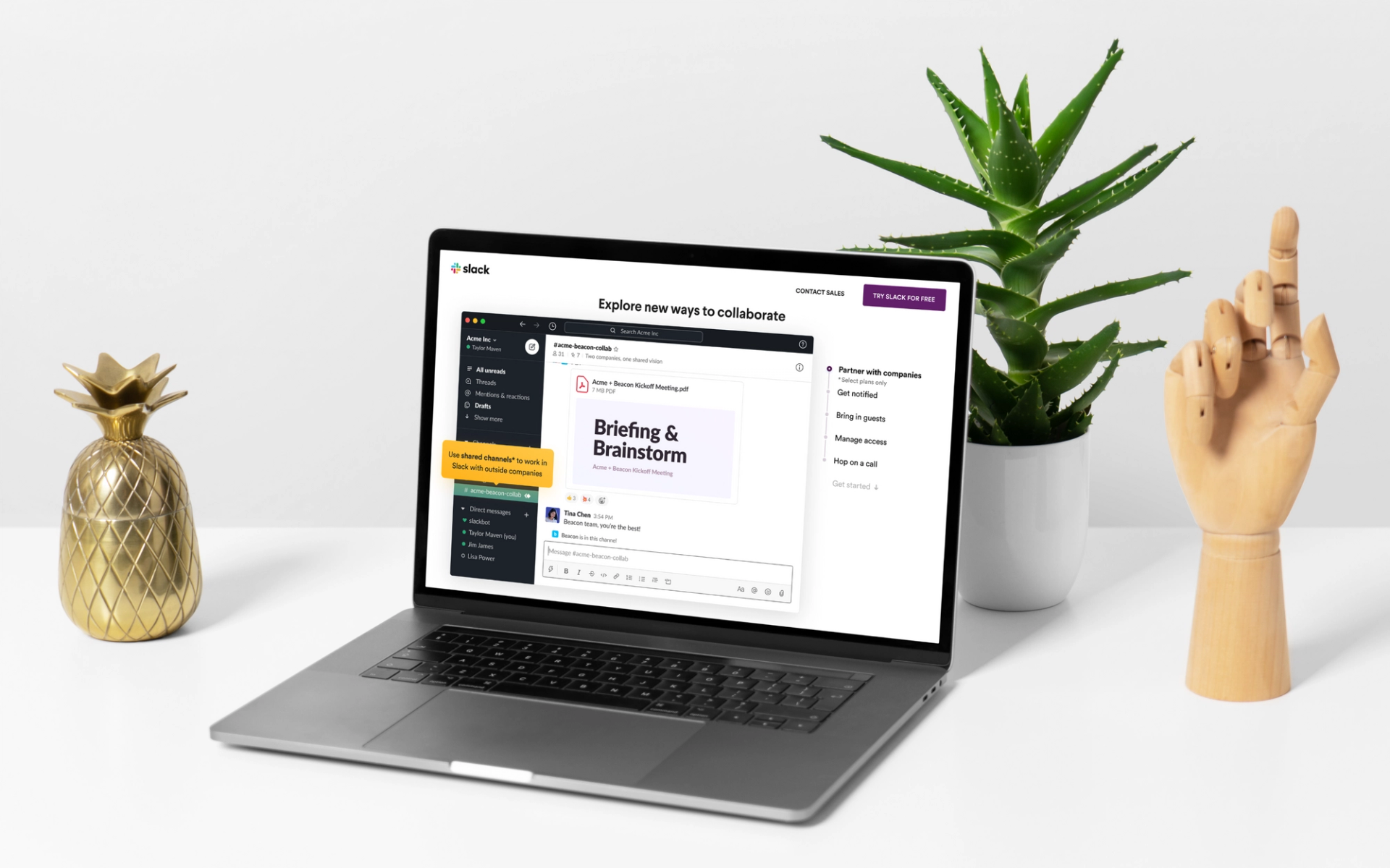 Slack interactive demo website | Clay