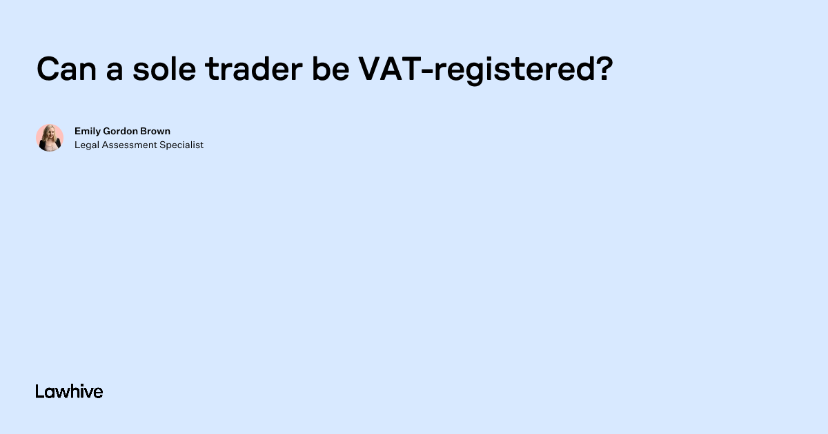 Can A Sole Trader Be VAT-Registered?