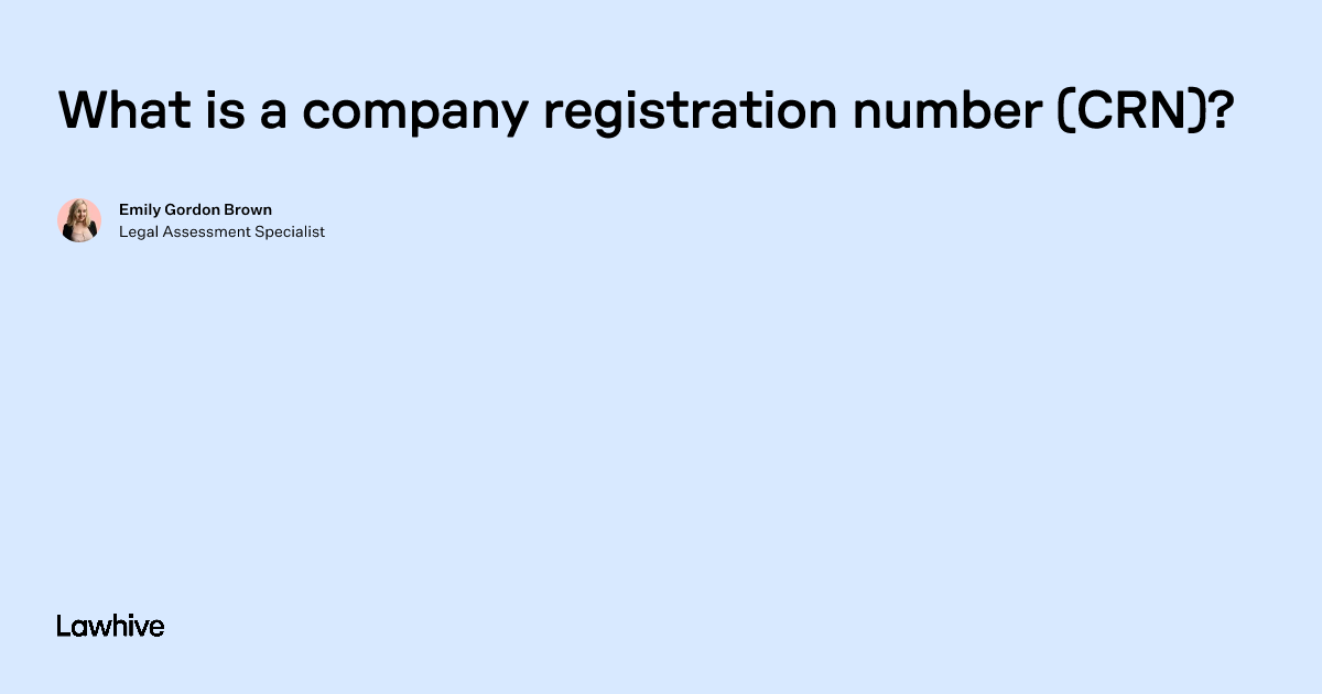 What is a Company Registration Number (CRN)?