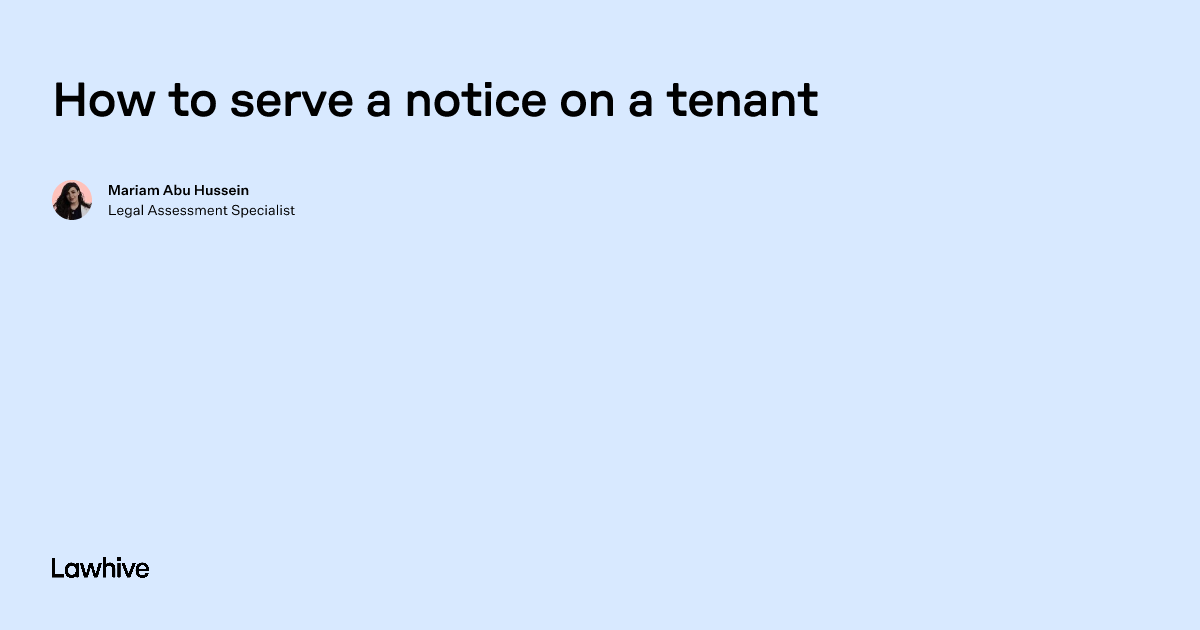 How to Serve a Notice on a Tenant | Landlord's Guide