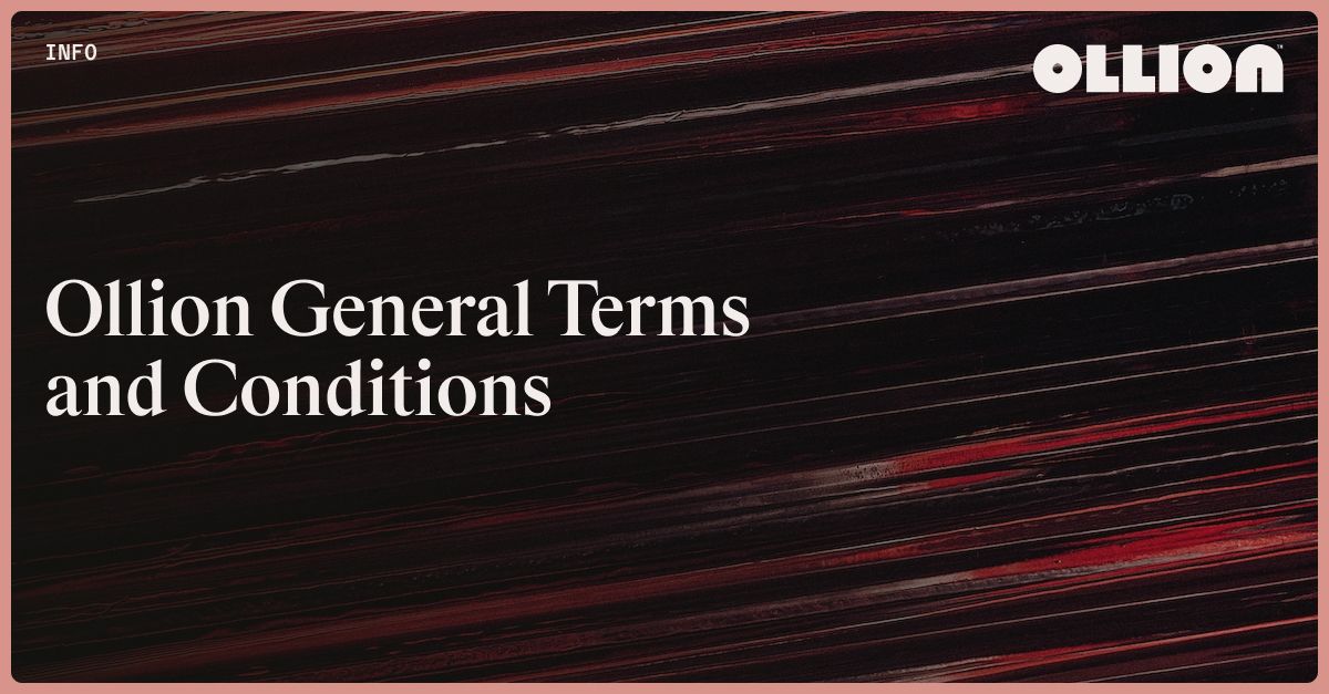 Ollion General Terms and Conditions