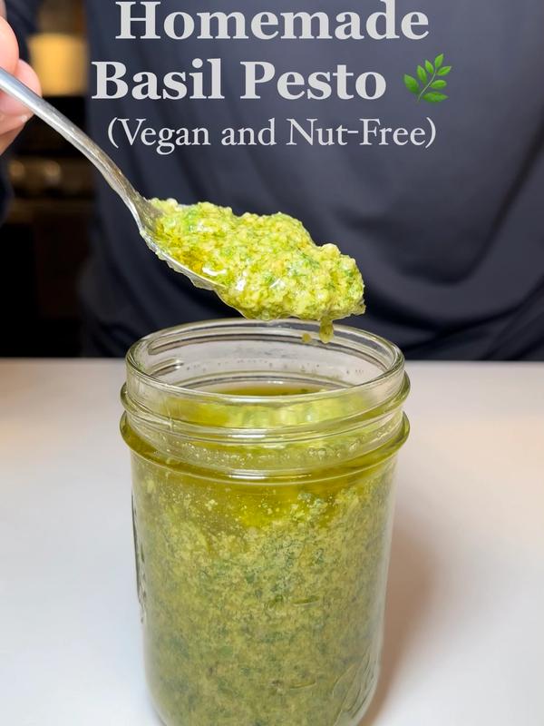 Homemade Basil Pesto (dairy-free and nut-free) • drmattcooks