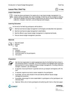 Field Trip - Lesson Plan (FSM) | WASH Resources