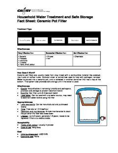 Ceramic Pot Filter Fact Sheet | WASH Resources