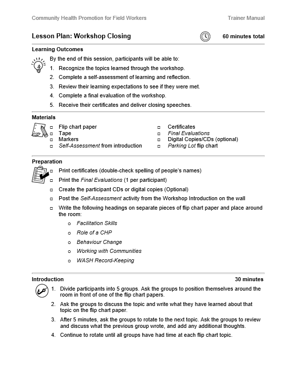 Workshop Closing | WASH Resources