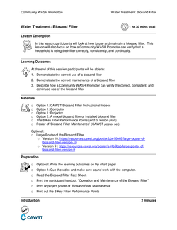 BSF - Lesson Plan (CWP) | WASH Resources