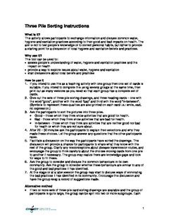 Three Pile Sorting Activity Instructions | WASH Resources