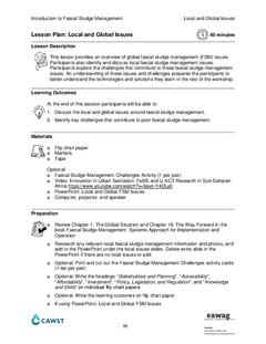 Local and Global Issues - Lesson Plan (FSM) | WASH Resources
