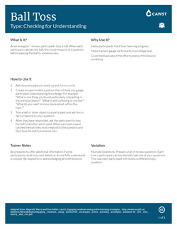 Ball Toss Activity Instructions | WASH Resources