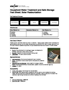 Solar Pasteurization Fact Sheet | WASH Resources