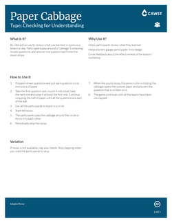 Paper Cabbage Activity Instructions | WASH Resources