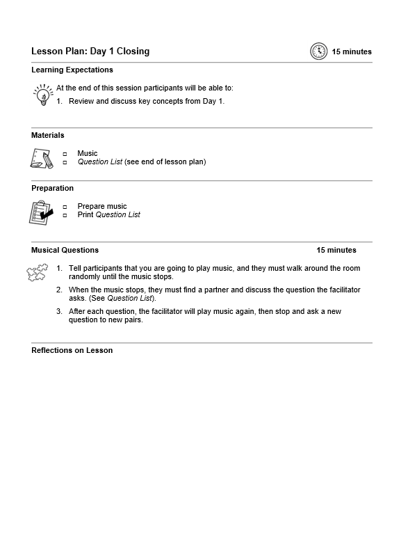 Day 1 Closing - Lesson Plan (CHP Nepal) | WASH Resources