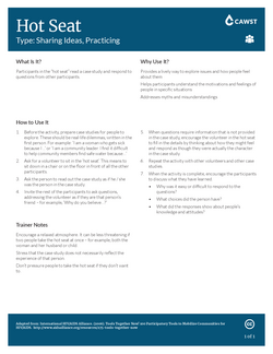 Hot Seat Activity Instructions | WASH Resources