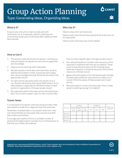 Group Action Planning Activity Instructions | WASH Resources