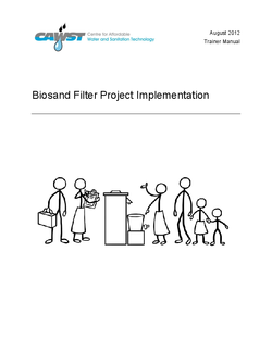 Biosand Filter for Project Implementation Trainer Manual | WASH Resources
