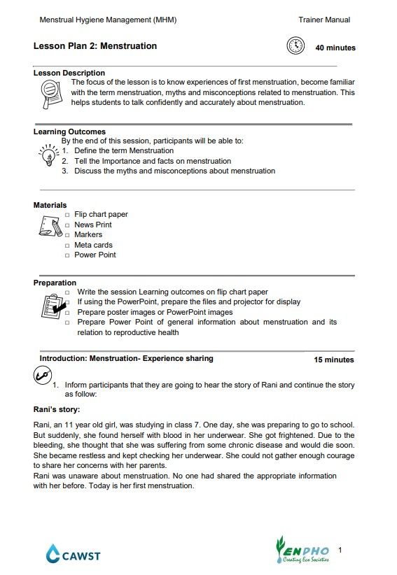 Menstrual Hygiene Management | WASH Resources
