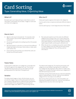 Card Sorting Activity Instructions | WASH Resources