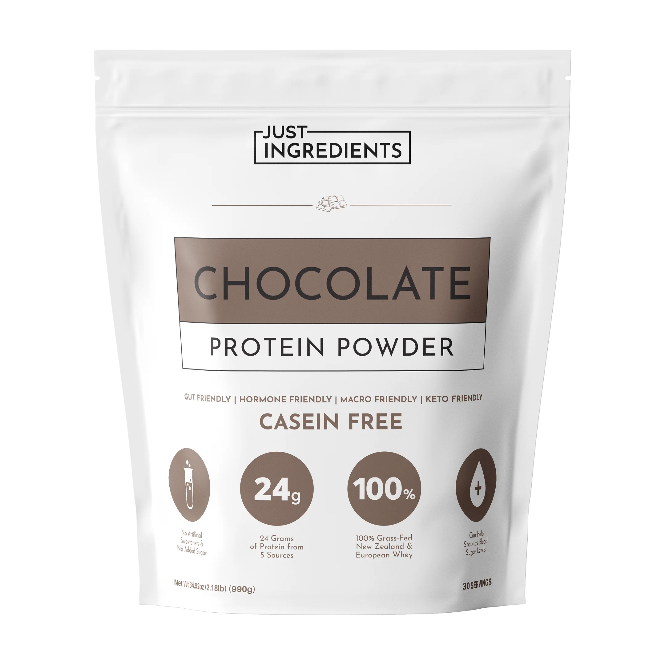 Just Ingredients Chocolate Protein Powder - HSA/FSA Eligible | Truemed