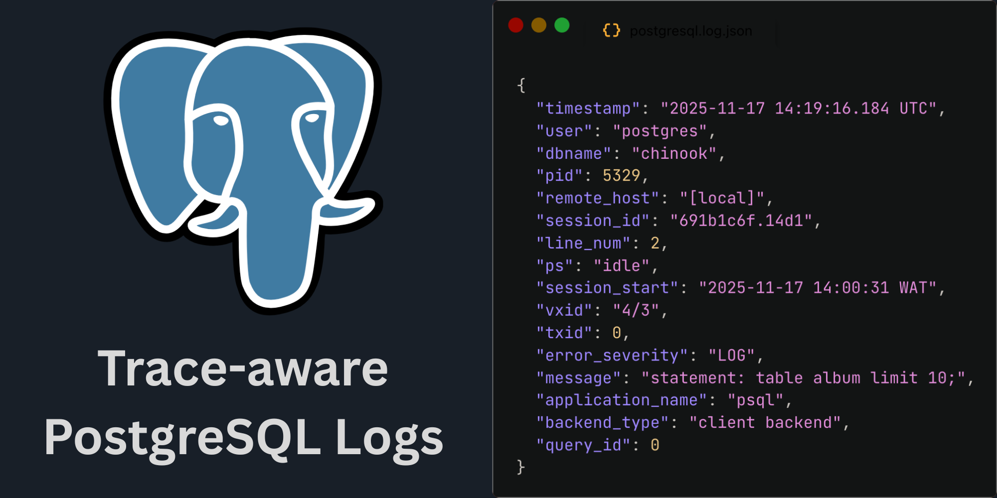 Trace-Aware PostgreSQL Logging with OpenTelemetry · Dash0