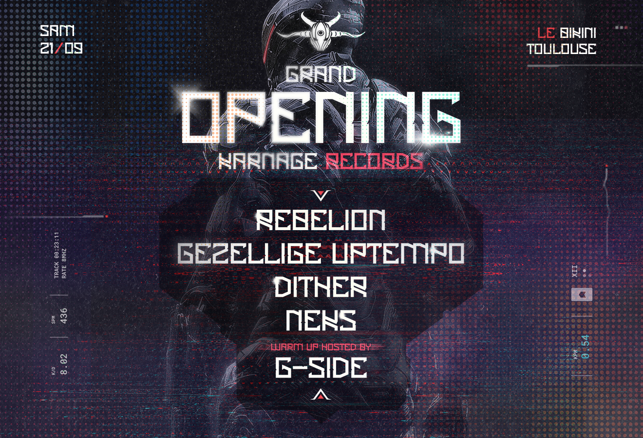 Samedi 21 septembre 2024 : Karnage Grand Opening : REBELION + GEZELLIGE ...