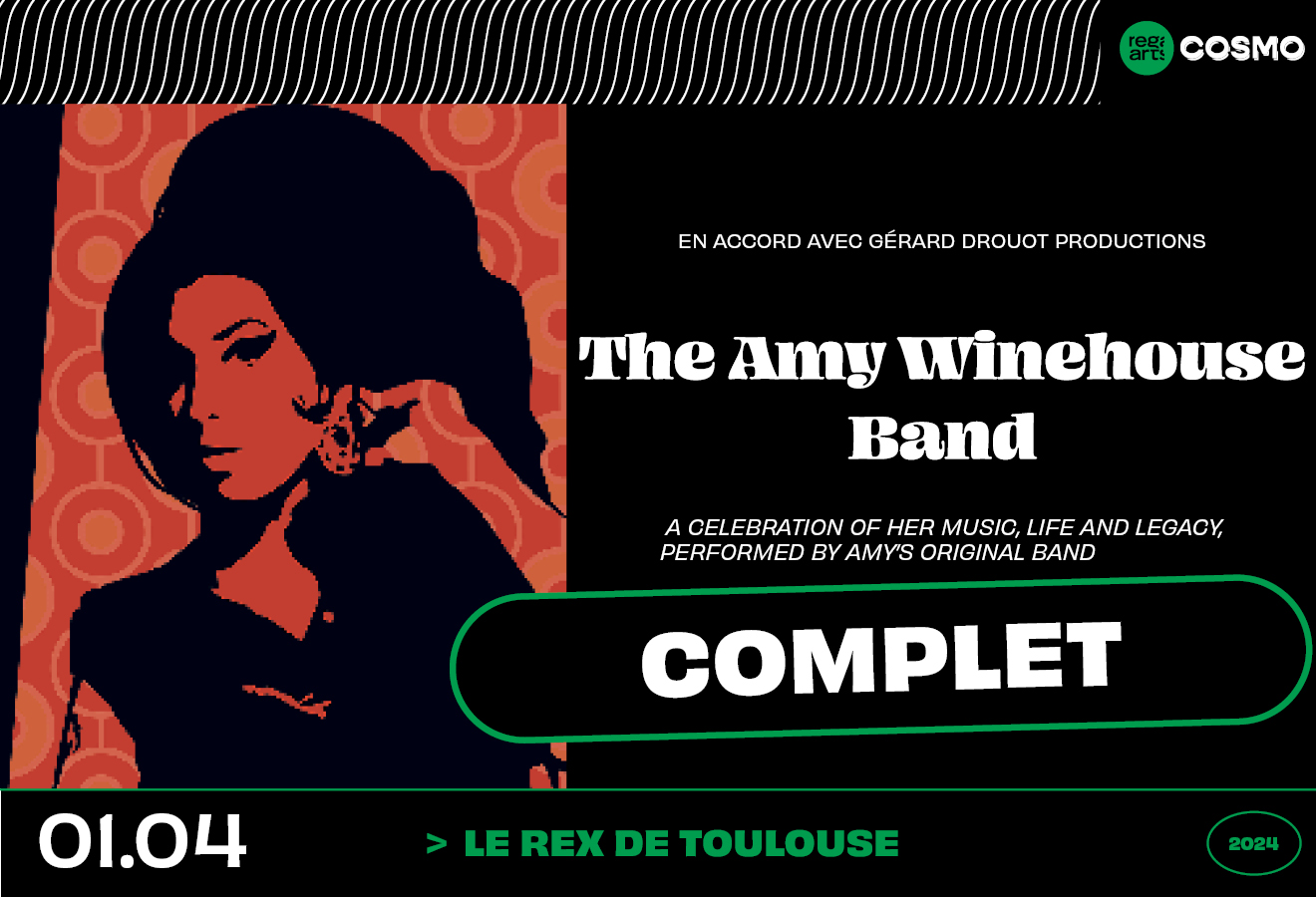 Lundi 1 avril 2024 : THE AMY WINEHOUSE BAND @ Le Rex